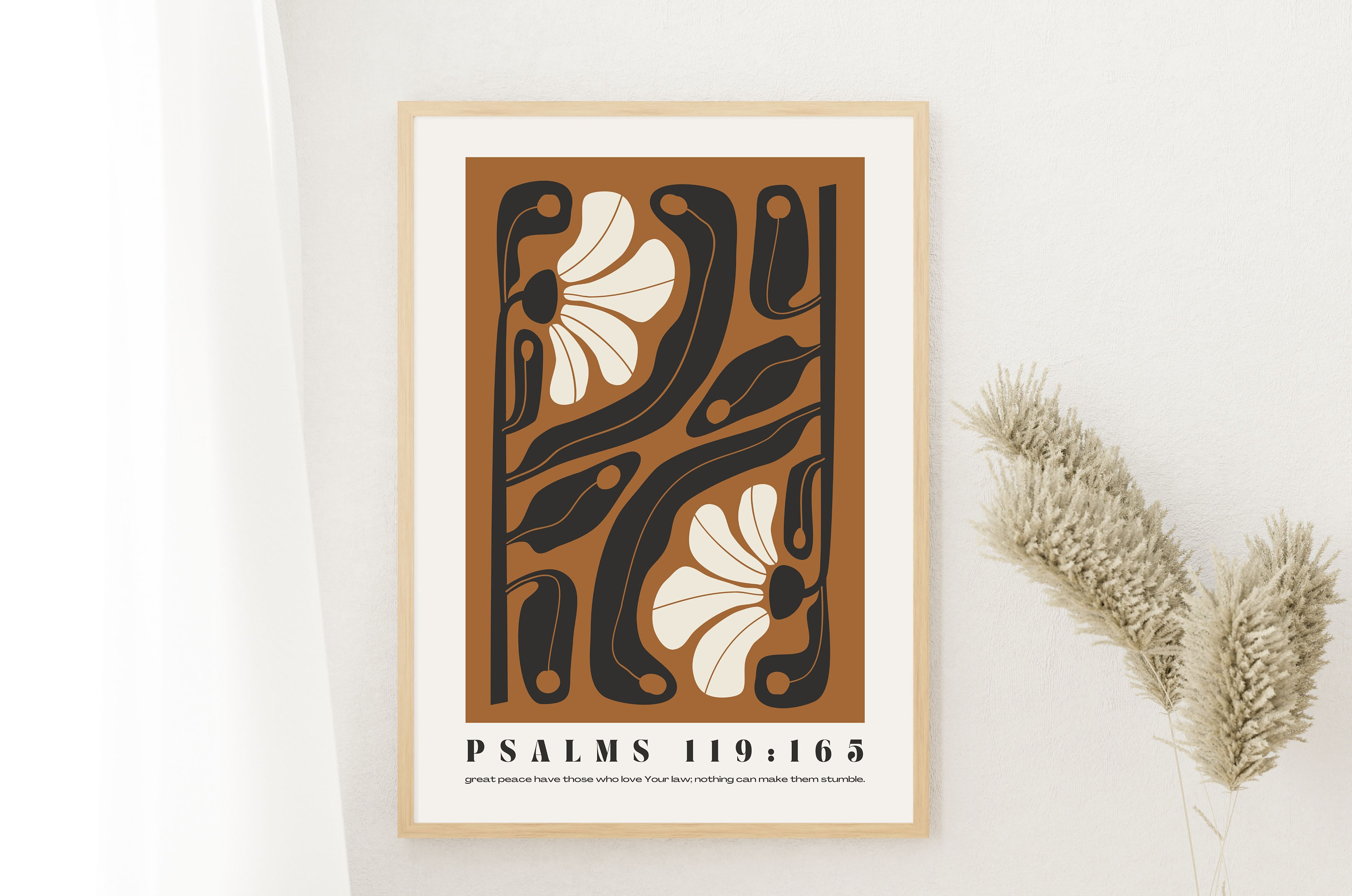 Great Peace Christian Bible Retro Flower Art Print - Etsy