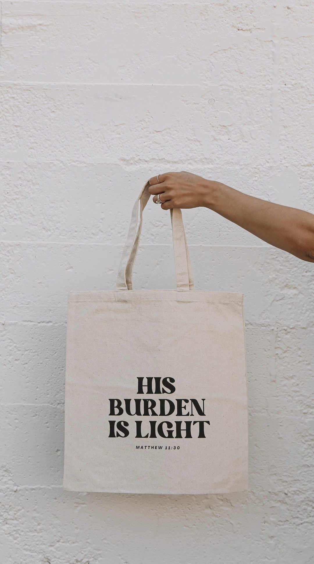 His Burden is Light Christian Bible Retro Unseen Canvas Tote Bag - Etsy