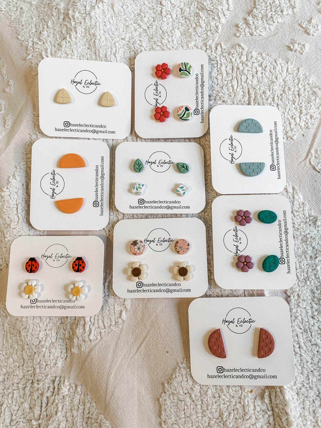 The May Collection Stud Packs and Stud Earrings Lightweight Polymer ...