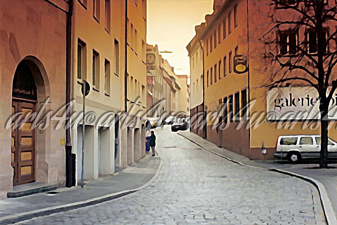 German Street Scene Artwork / Picture / Wallart / Art / - Etsy
