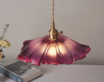 Flower Glass Pendant Light - Etsy UK