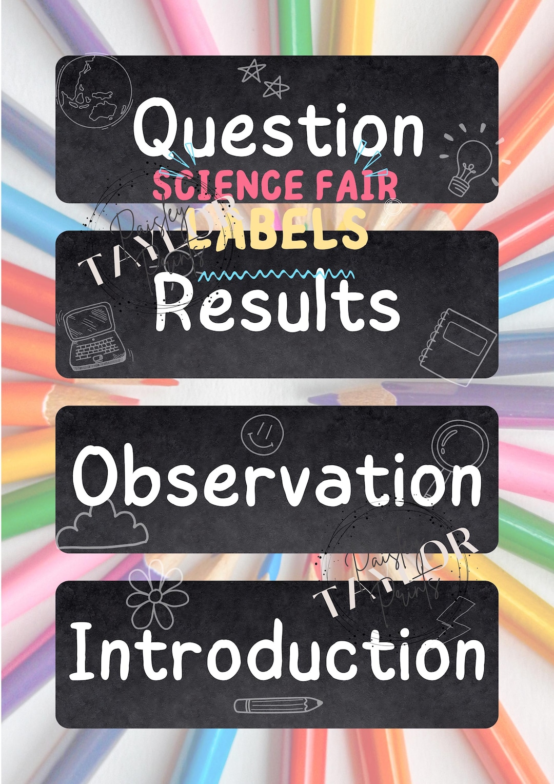 Science Fair Board Labels - Etsy