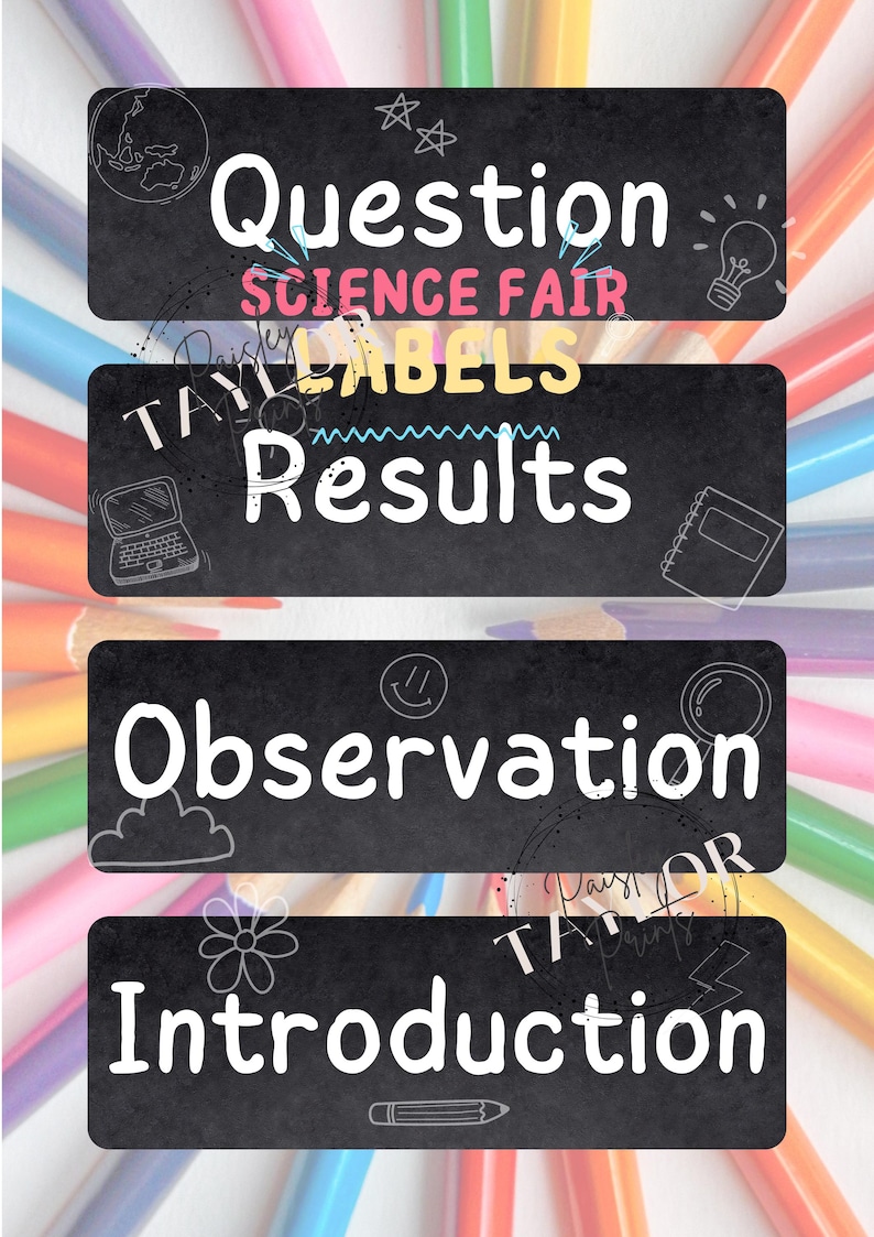 Science Fair Board Labels - Etsy
