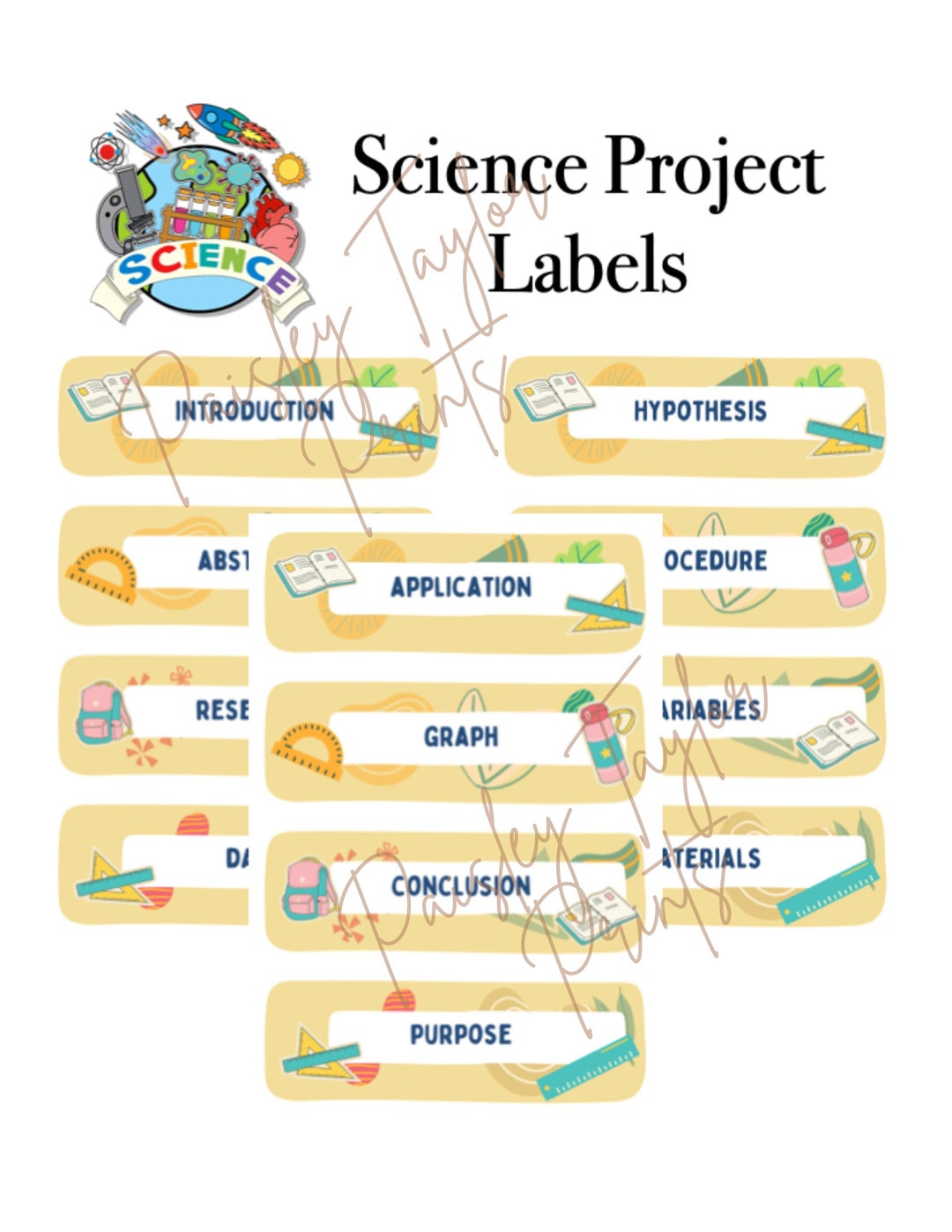 Science Fair Board Labels - Etsy
