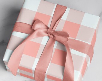 Preppy Wrapping Paper: Blue Gingham gift Wrap Birthday | Etsy