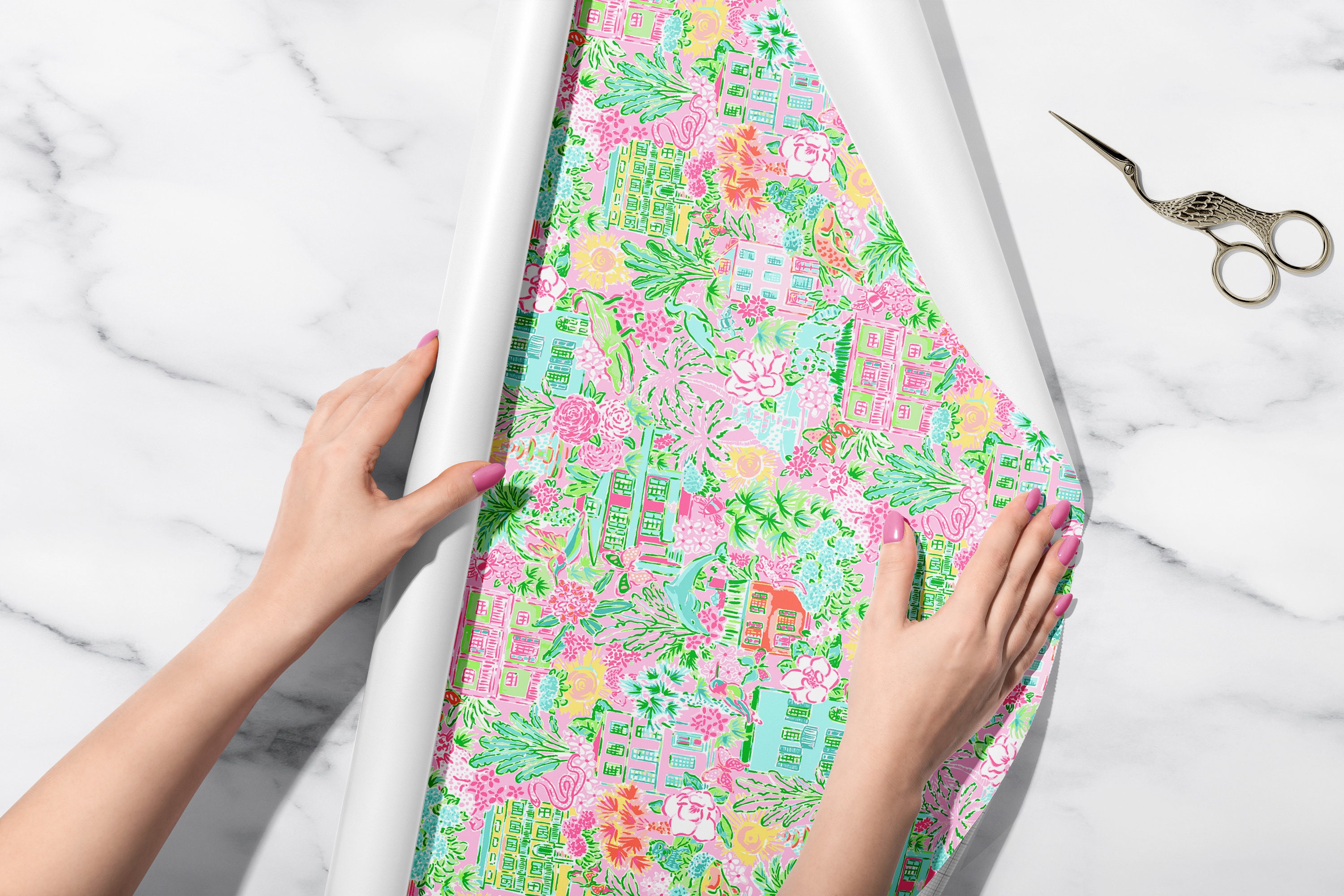 Preppy Wrapping Paper: Painted Ladies gift Wrap, Birthday, Holiday ...