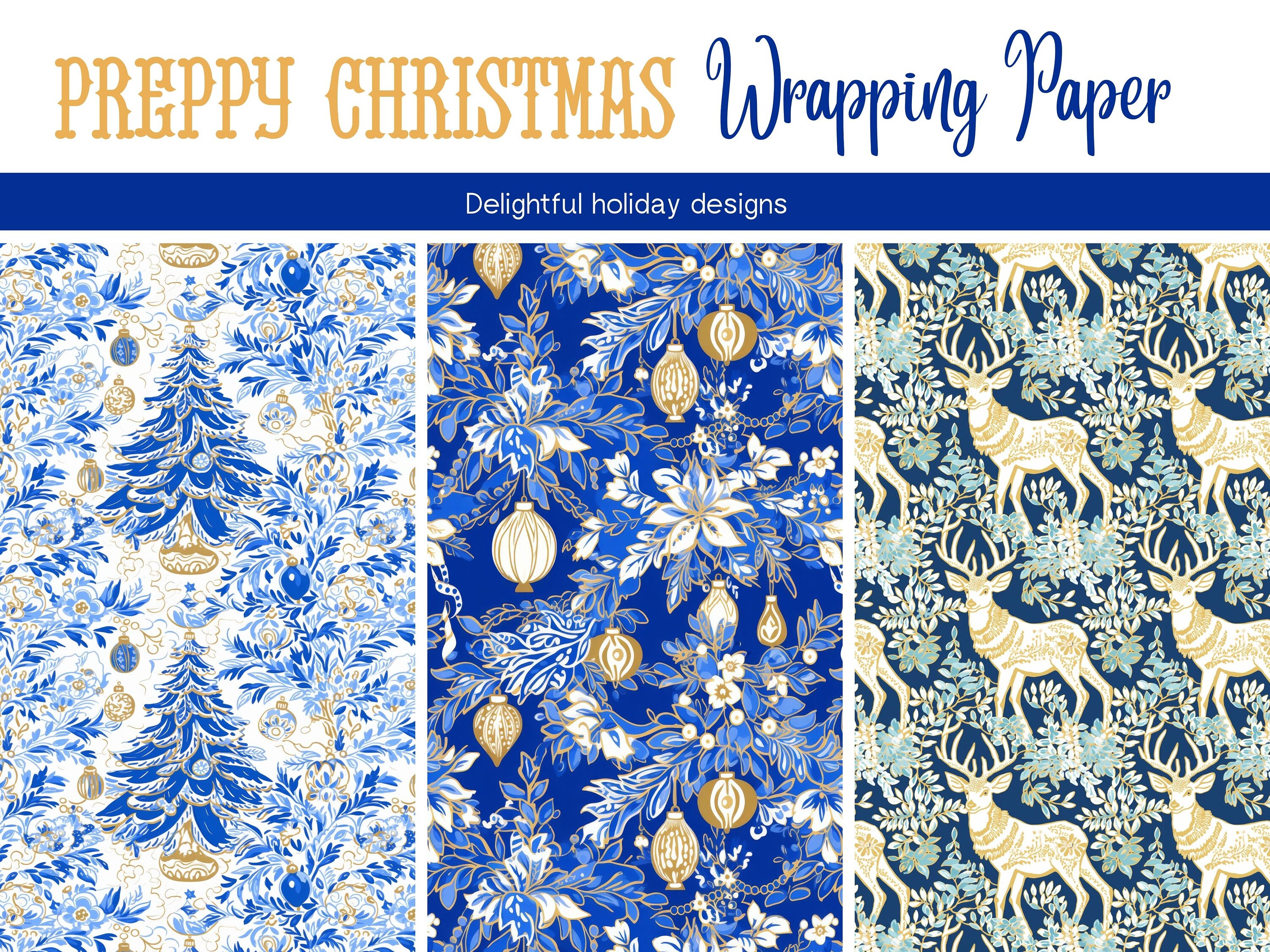 Blue Christmas Wrapping Paper Designs