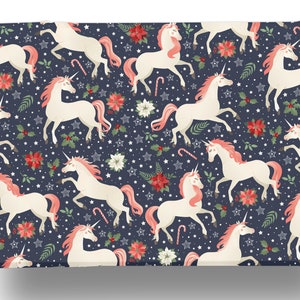 Girls Christmas Wrapping Paper: Christmas Unicorn gift Wrap, Birthday ...