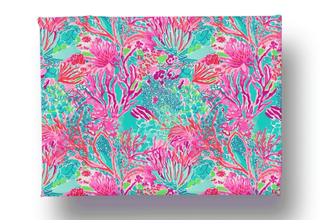 Preppy Wrapping Paper: Coral Reef gift Wrap, Birthday, Holiday ...