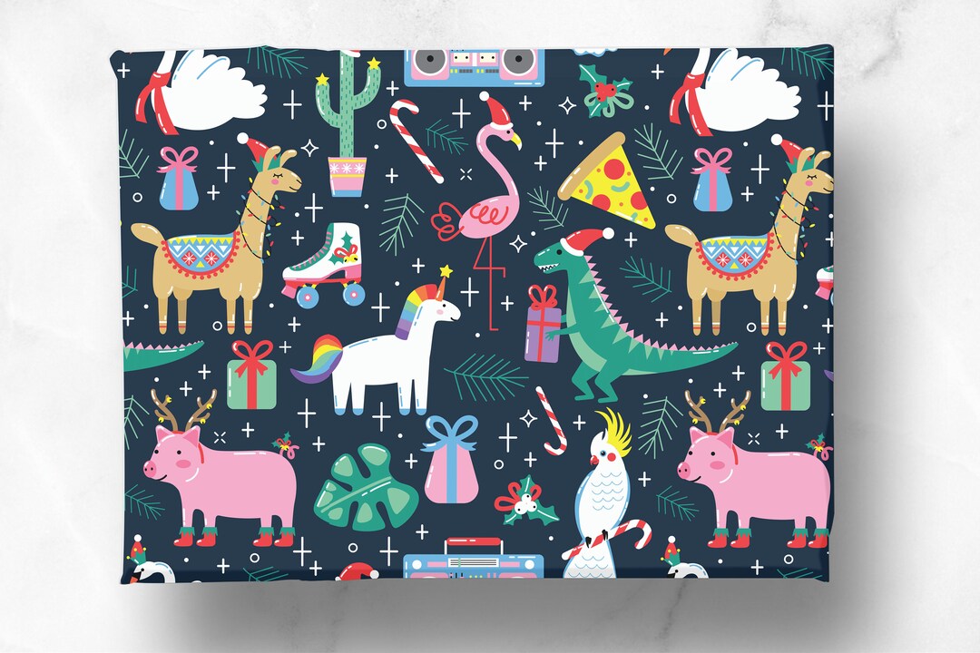 Kids Christmas Wrapping Paper: Kids Christmas Party gift Wrap, Birthday ...