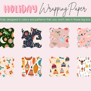 Girls Christmas Wrapping Paper: Christmas Unicorn gift Wrap, Birthday ...