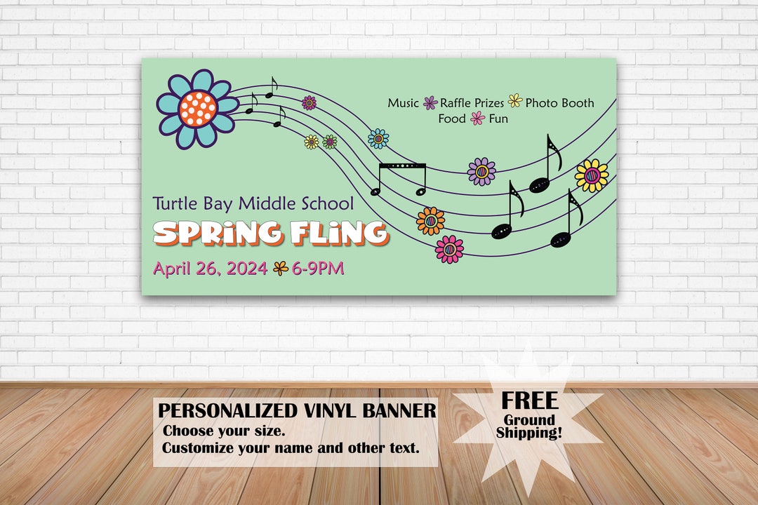Spring Event Banner, Spring Fling Banner, Spring Sing Invite, Spring ...
