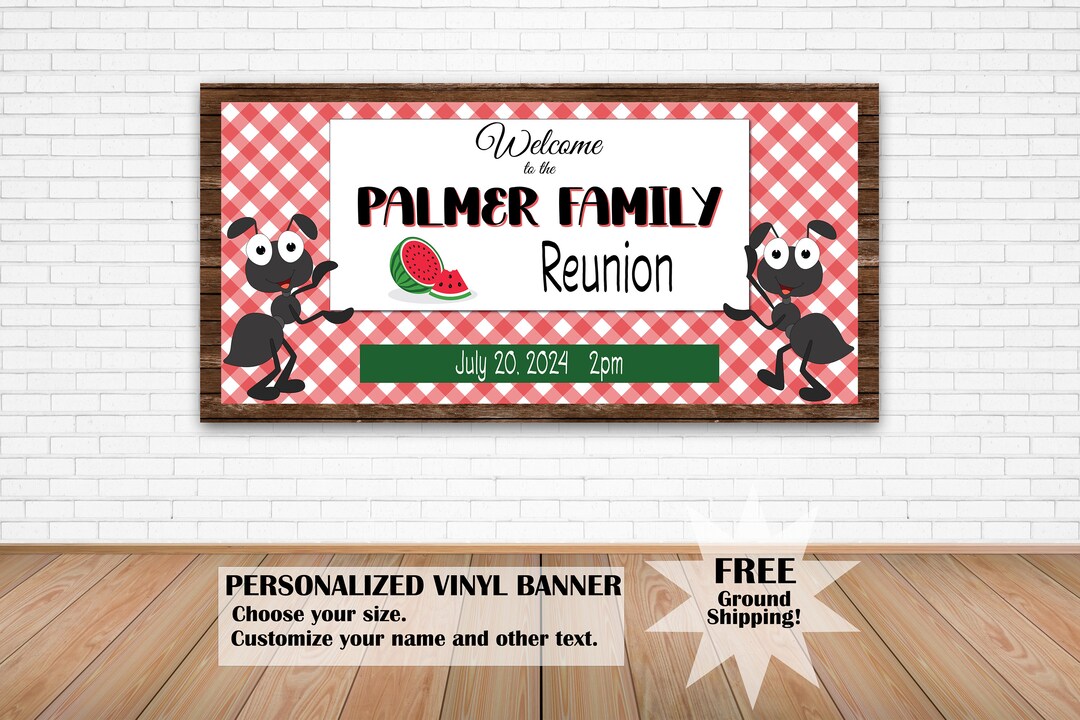 Banner Custom Event Large Family Reunion Yard Sign for Church BBQ ...