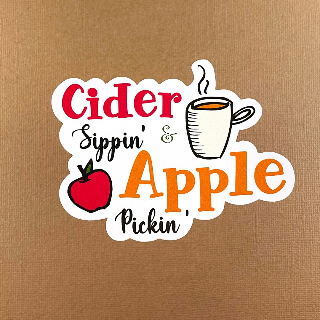 Apple Cider Fall Decal for Laptop, Autumn Aesthetic Gift for Her, Cute ...