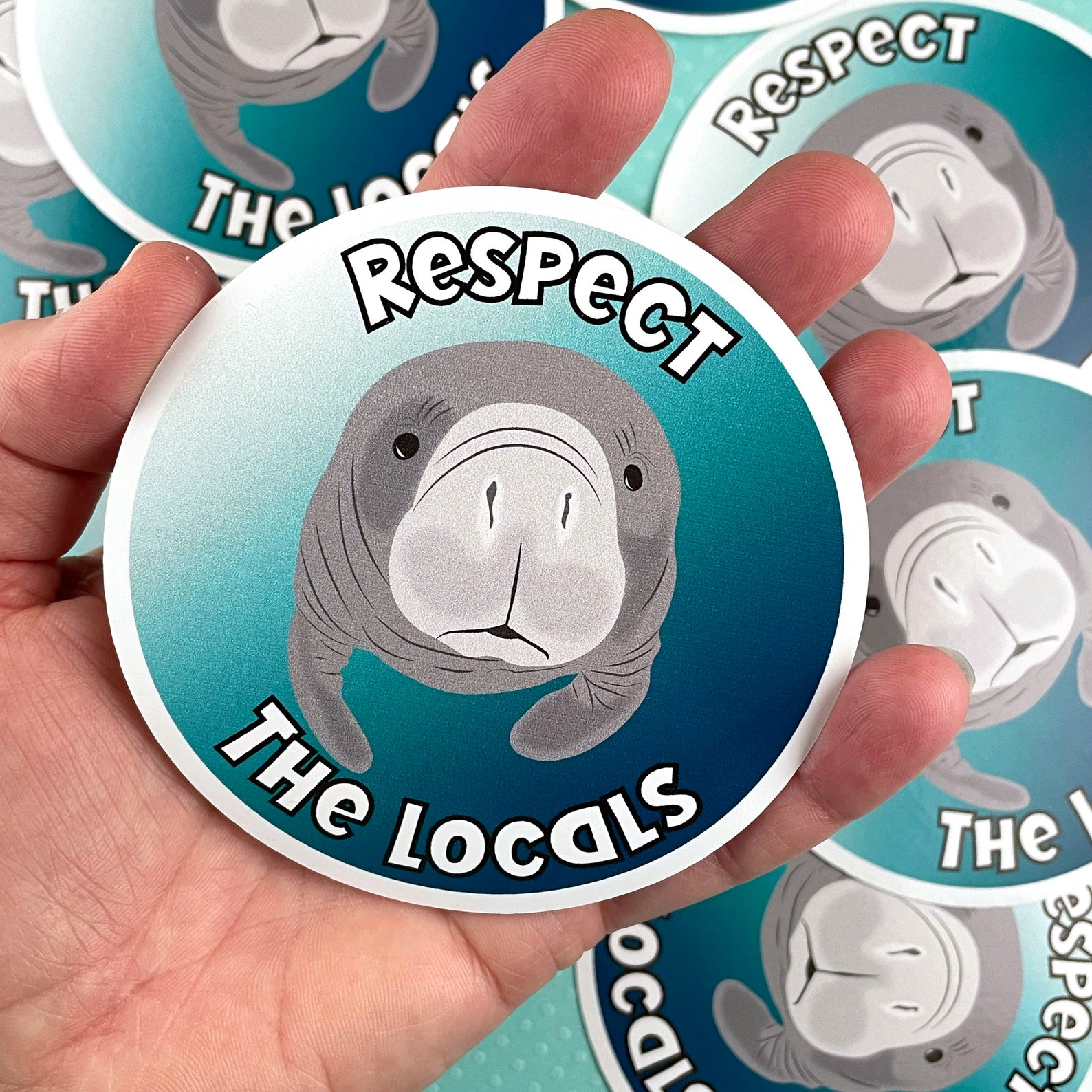 Manatee Sticker, Show Respect for Local Wildlife - Florida Decal ...