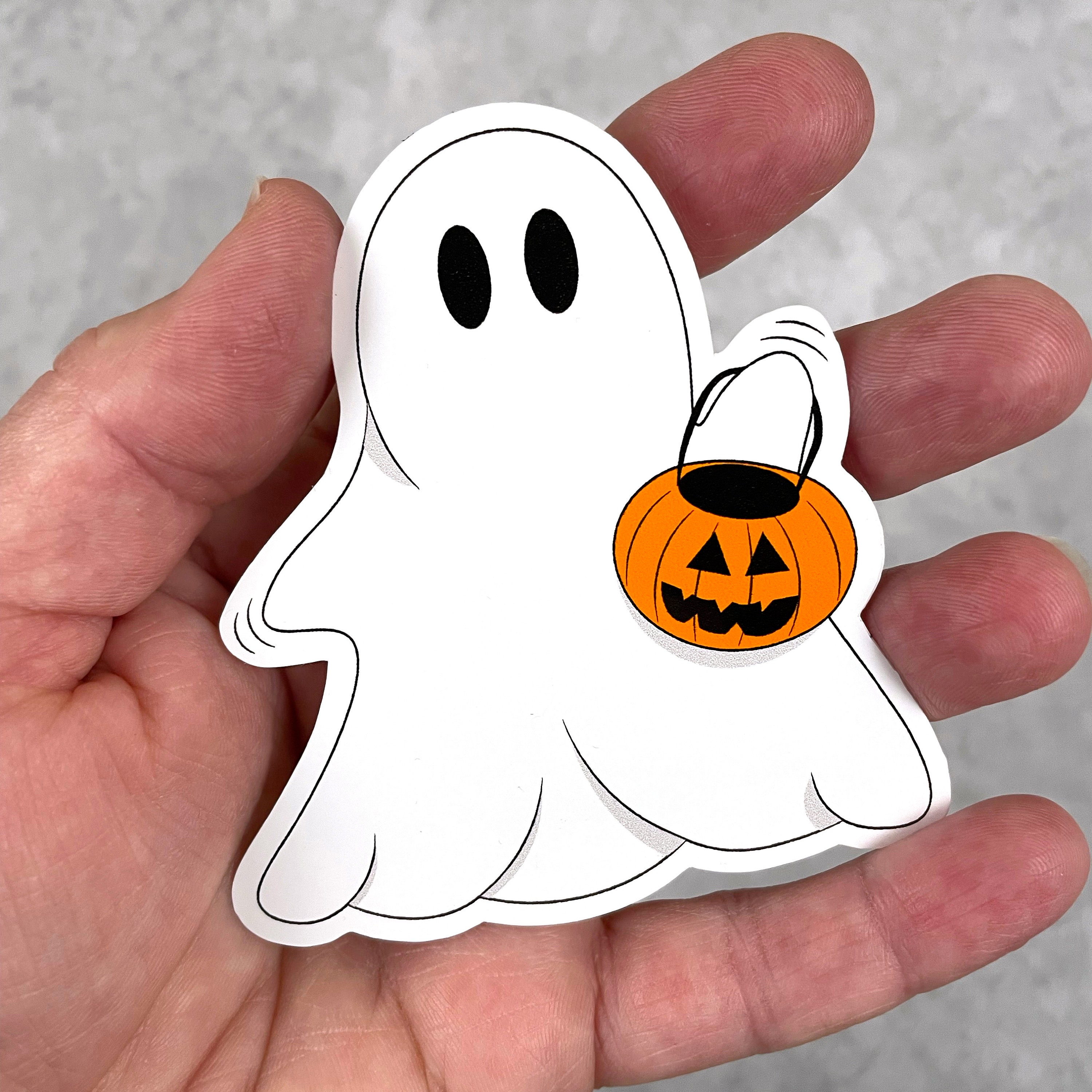 Spooky Ghost Sticker for Halloween, Cute Ghost Decal for Car Laptop ...