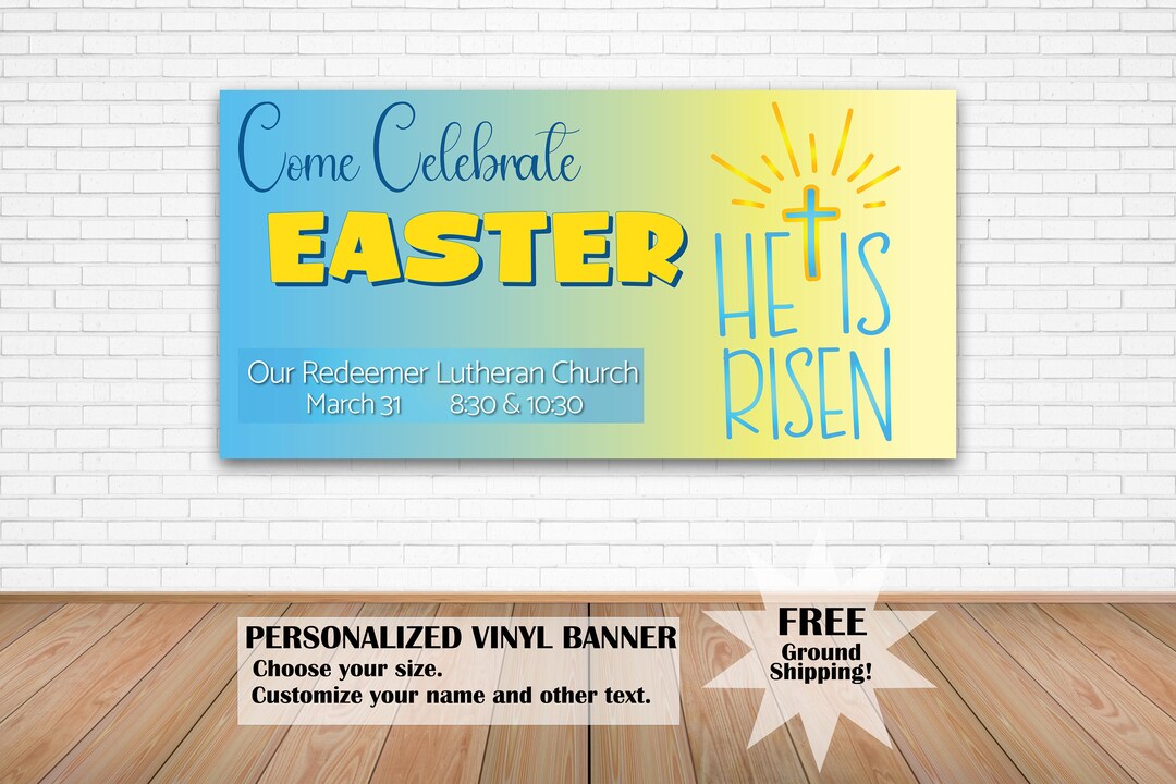 Easter Banner for Church, Easter Celebration Invitation, Easter Service ...