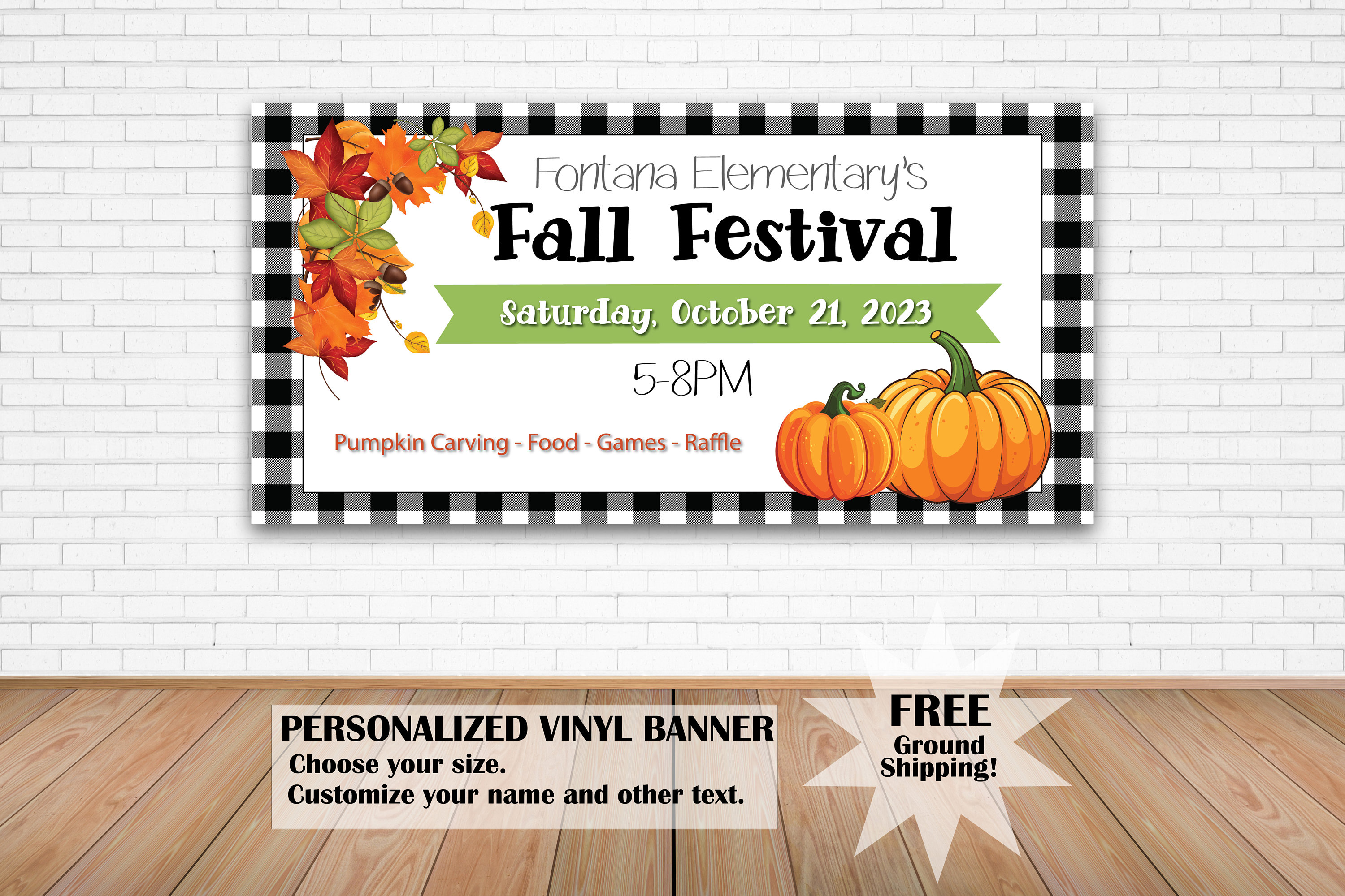 Fall Festival Banner for School Church, Happy Birthday Banner Fall ...