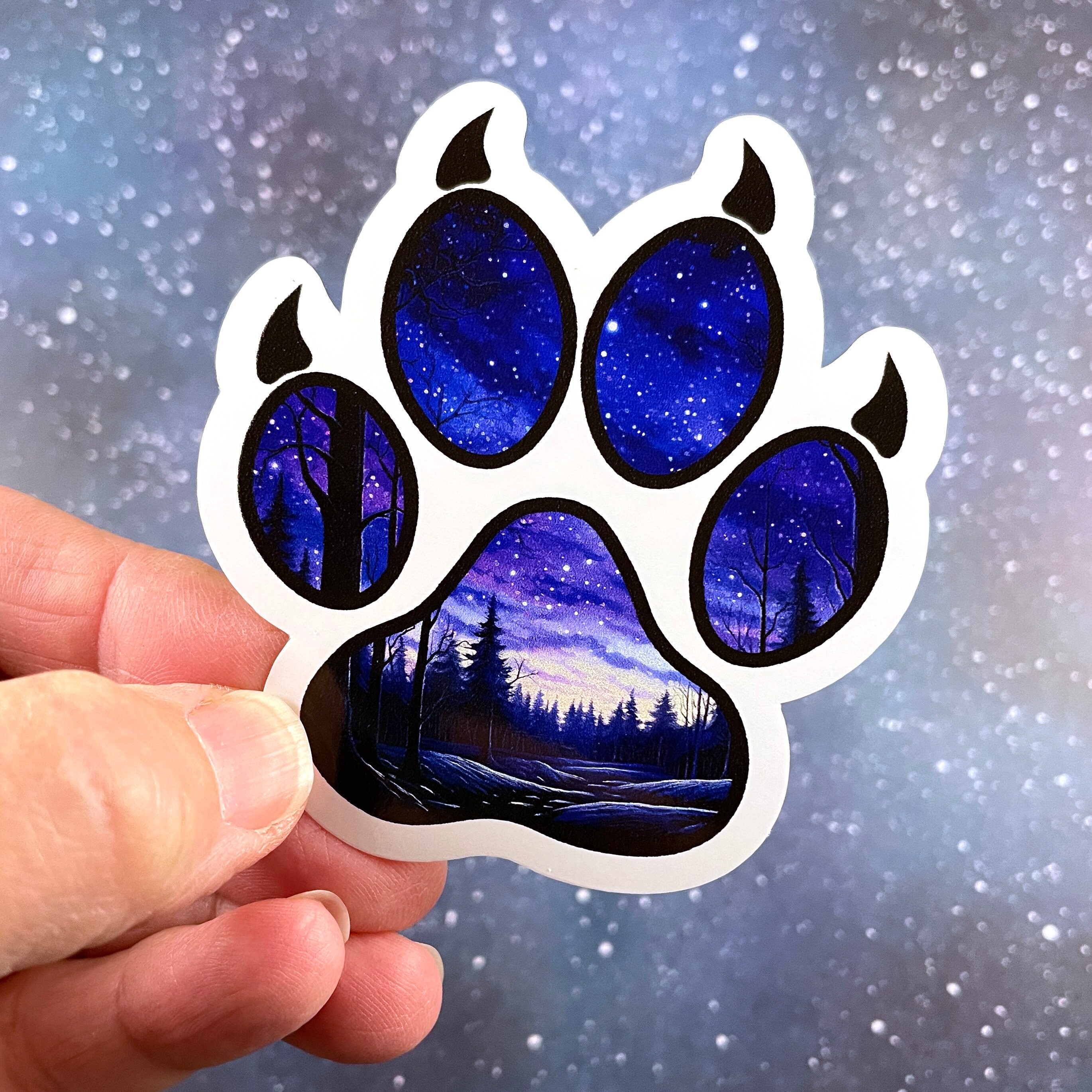 Wolf Paw Sticker, Wolf Scene Sticker for Laptop, Wolf Vinyl Decal for ...