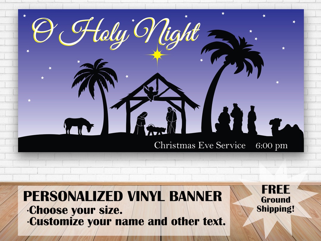 Christmas Church Banner Christmas Church Service Time O Holy - Etsy