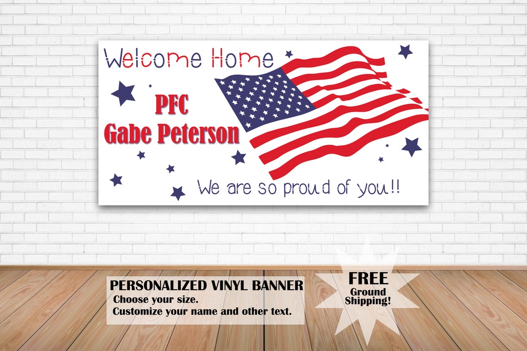 Welcome Home Military Banner, Custom Military Homecoming Yard Sign ...