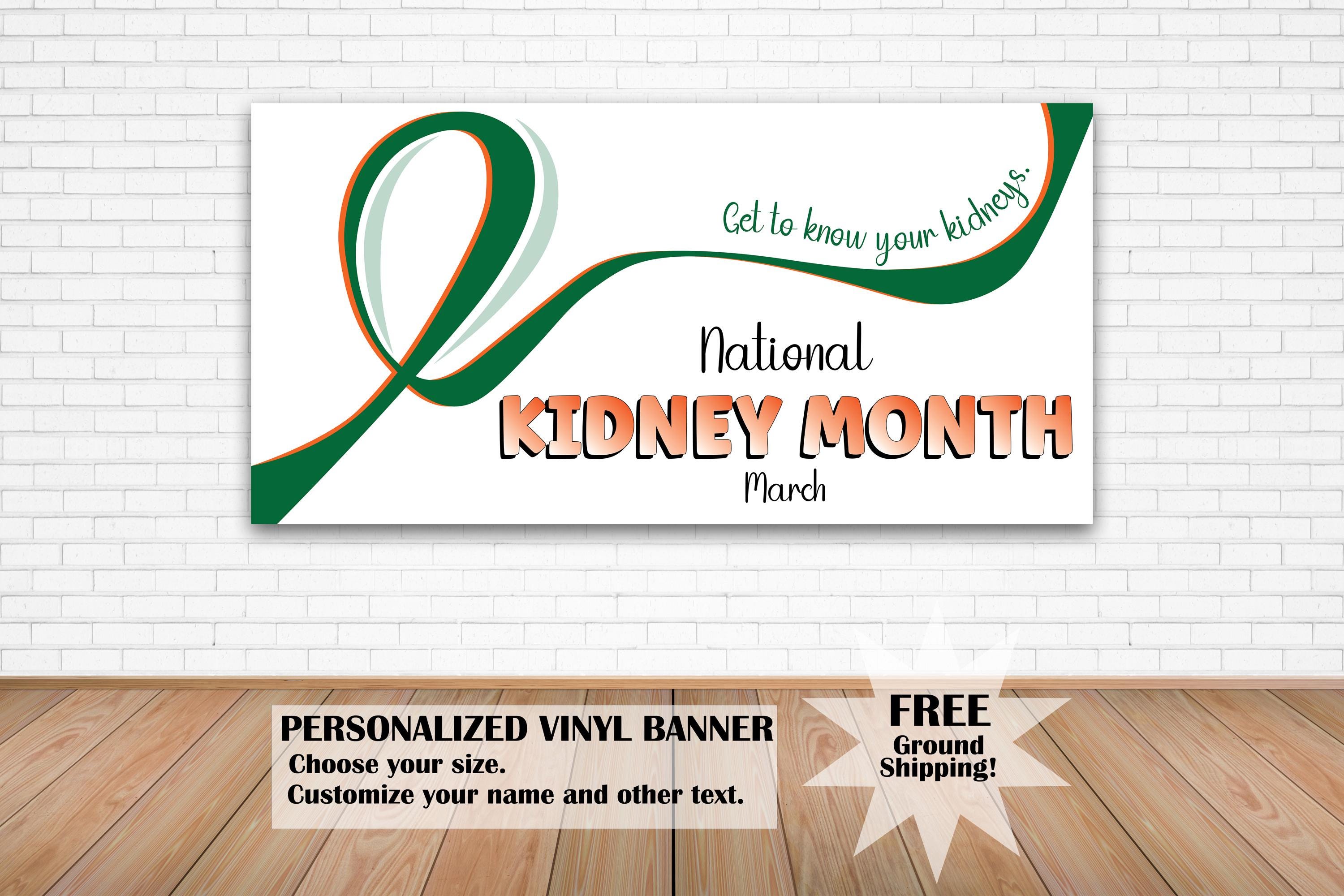 National Kidney Month Banner, Kidney Cancer Awareness Banner for ...