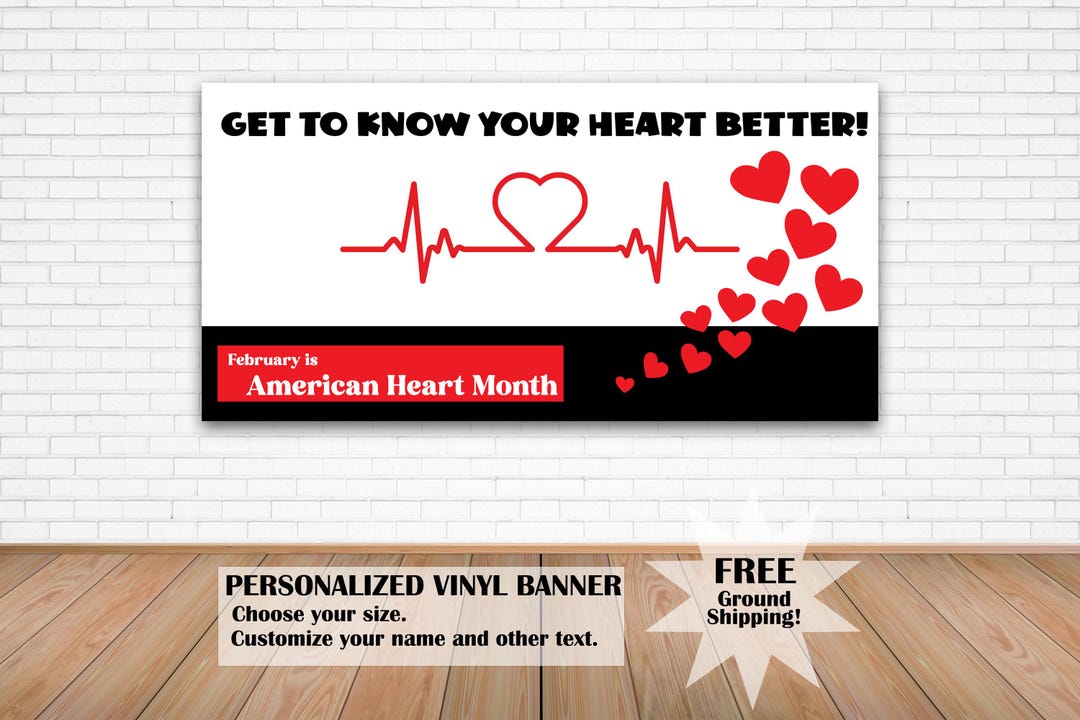 American Heart Month Banner, Heart Health Awareness Banner, Fight Heart ...