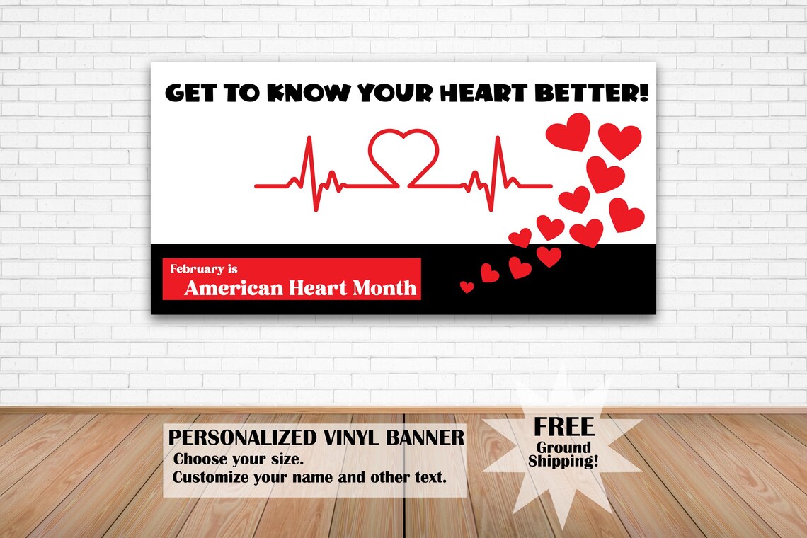 American Heart Month Banner, Heart Health Awareness Banner, Fight Heart ...