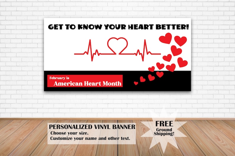 American Heart Month Banner, Heart Health Awareness Banner, Fight Heart ...