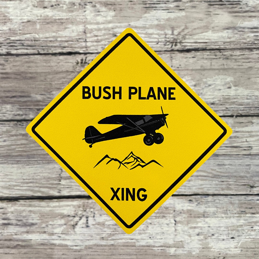 Bush Plane Pilot Sticker for Laptop Airplane Crossing Decal for Car ...
