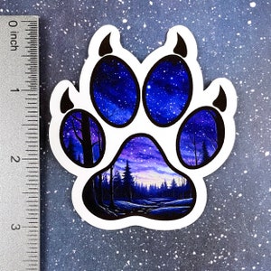 Wolf Paw Sticker, Wolf Scene Sticker for Laptop, Wolf Vinyl Decal for ...