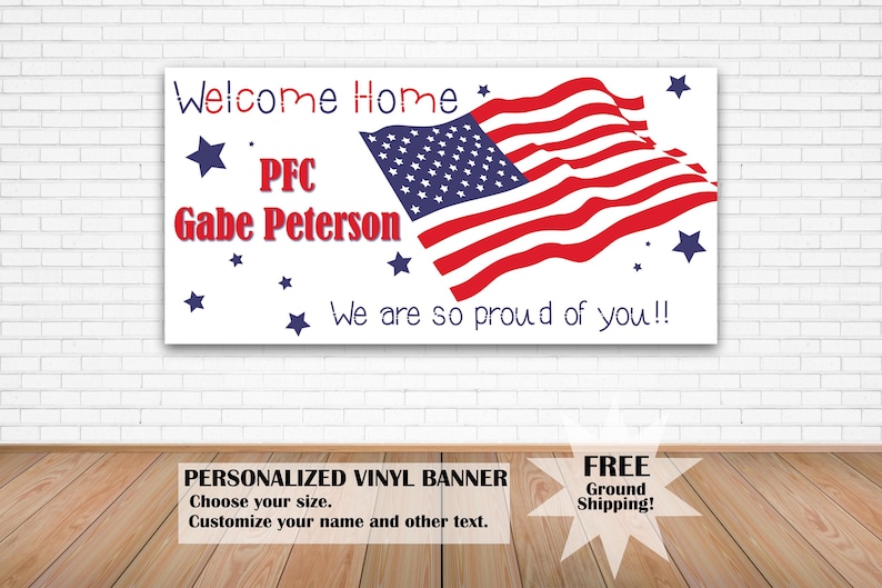 Military Welcome Home Banner, Military Homecoming Yard Sign, Deployment ...