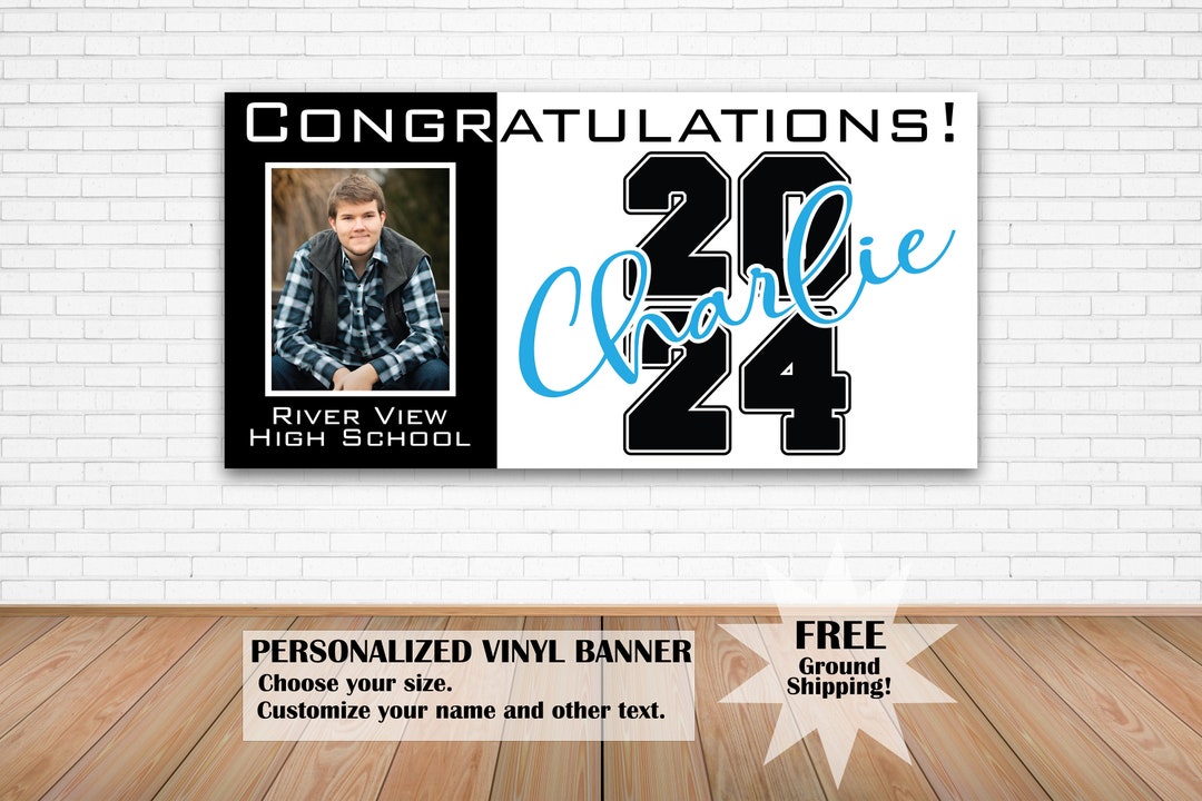 Custom Graduation Banner Class of 2024 Personalized Party Backdrop for ...