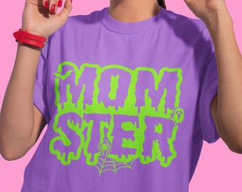 Neon Momster Tee, Halloween Mom Shirt, Halloween Tee, Halloween Gifts ...