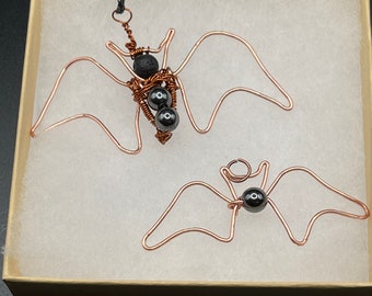 Halloween, Copper, Wire-wrapped, Bat, Pendant, Necklace - Etsy