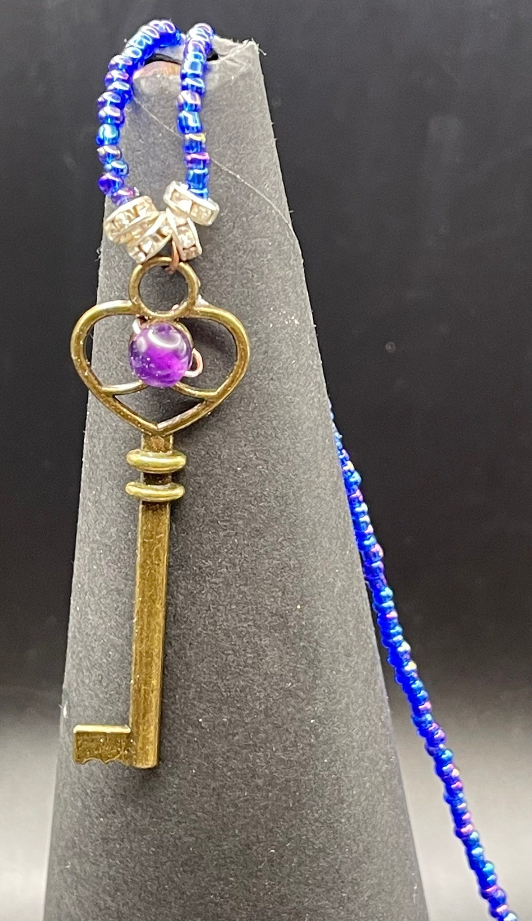 Amethyst Key Pendant Necklace - Etsy
