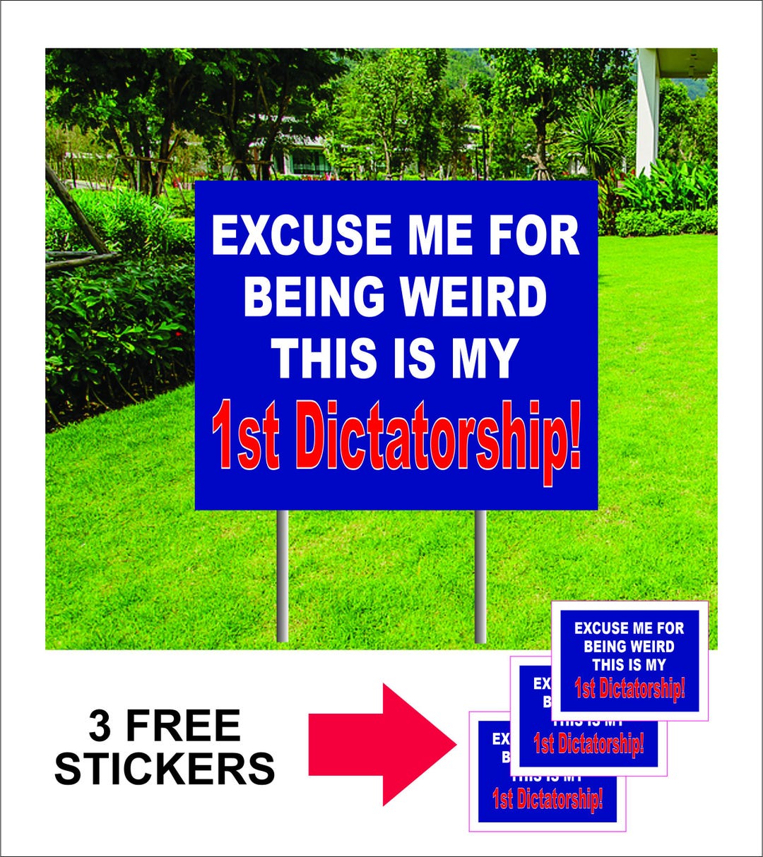 Trump Dictator Yard Sign With Two FREE Stickers - Etsy