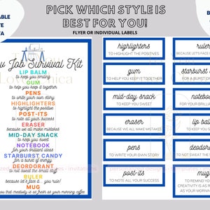 New Job Survival Kit Template & Printable, New Hire Welcome, New Job ...