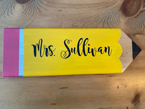 Teacher Pencil Name Sign - Etsy