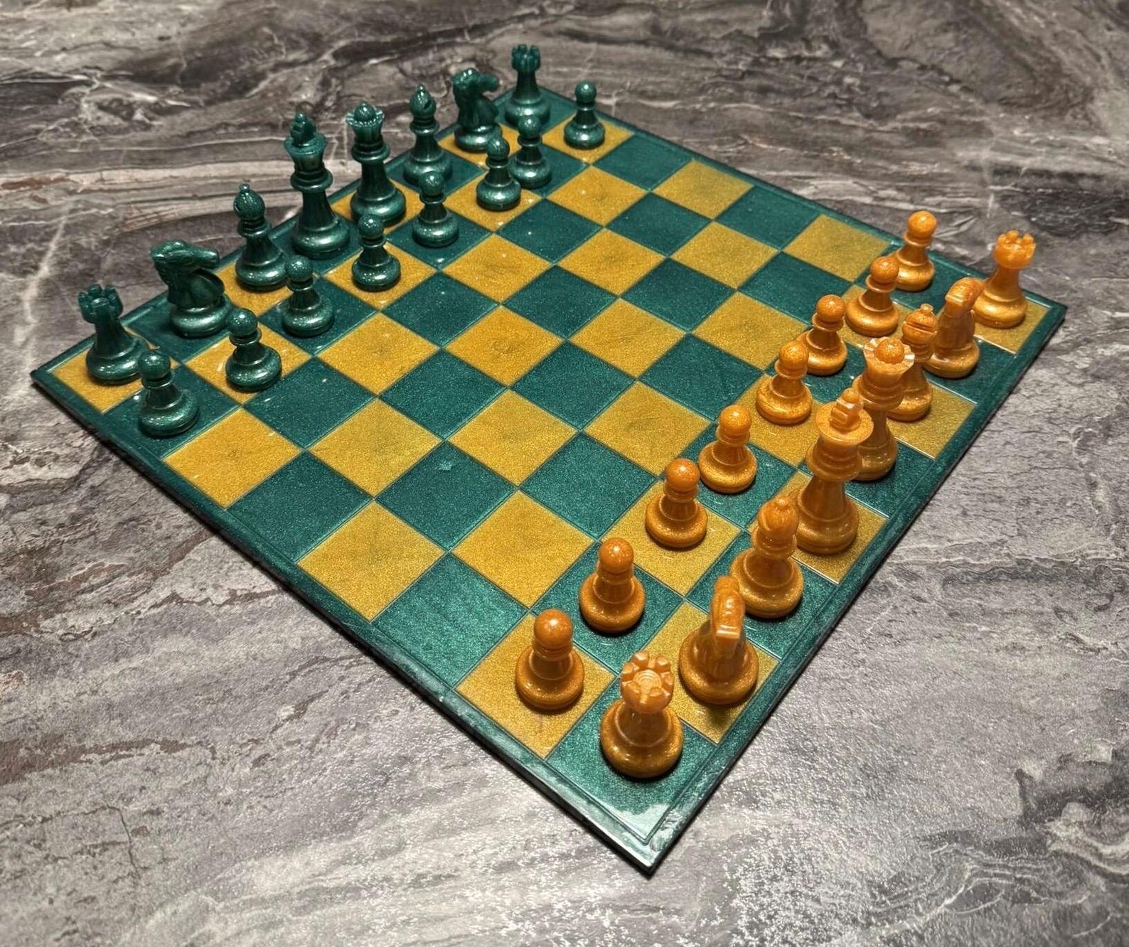 Customizable Resin Chess Board Set - Etsy