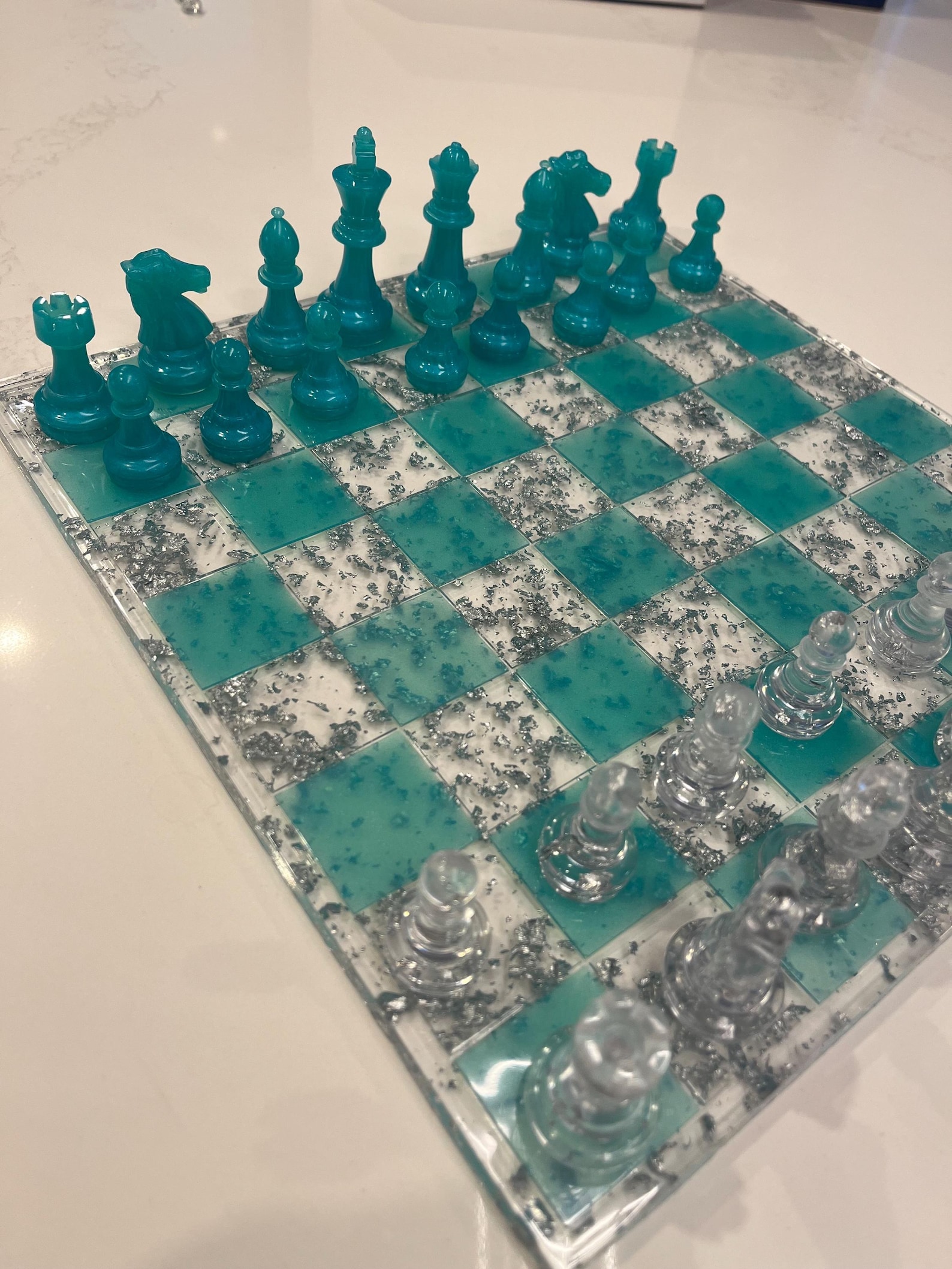 Customizable Resin Chess Board Set - Etsy
