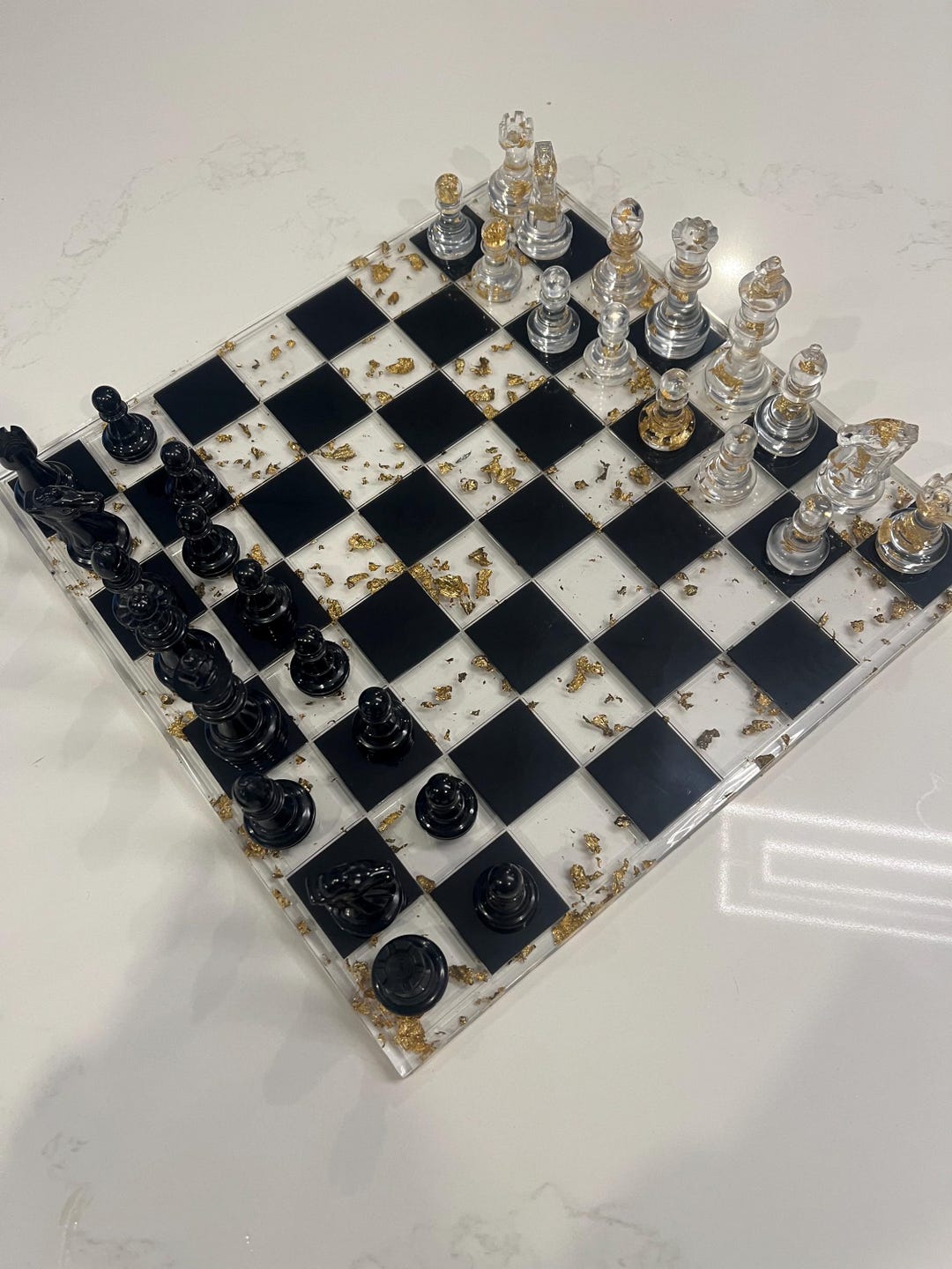 Customizable Resin Chess Board Set - Etsy