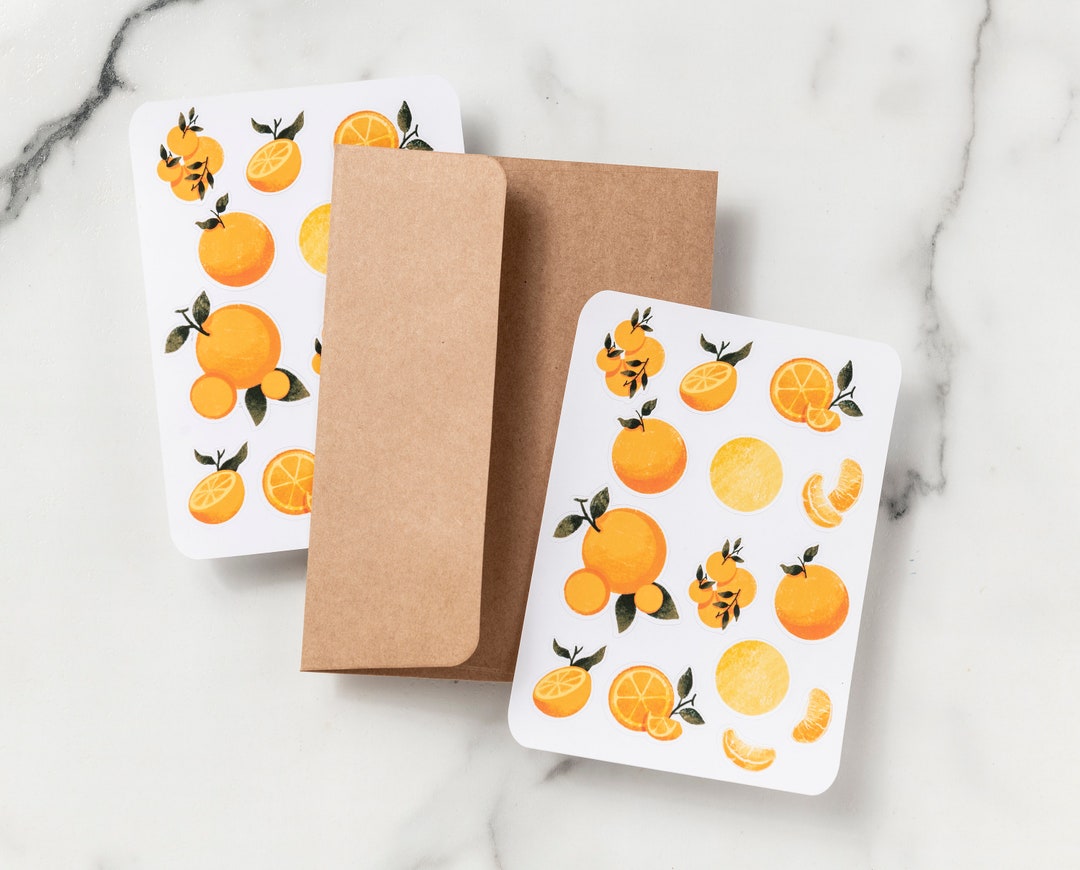 Cute Die-cut Orange Sticker Sheet Bullet Journal Stickers, Planner ...