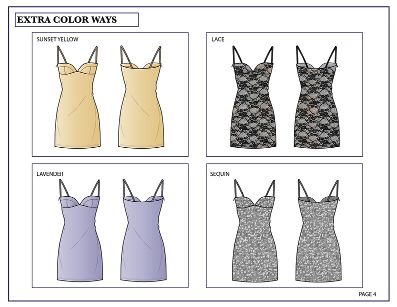 Fashion CAD Technical Flat Drawing of Bustier Dress - Etsy