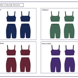 Fashion CAD Technical Flat Drawing for Activewear Bralette Set - Etsy