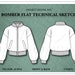Fashion CAD Technical Flat Drawing of Unisex Bomber Jacket - Etsy
