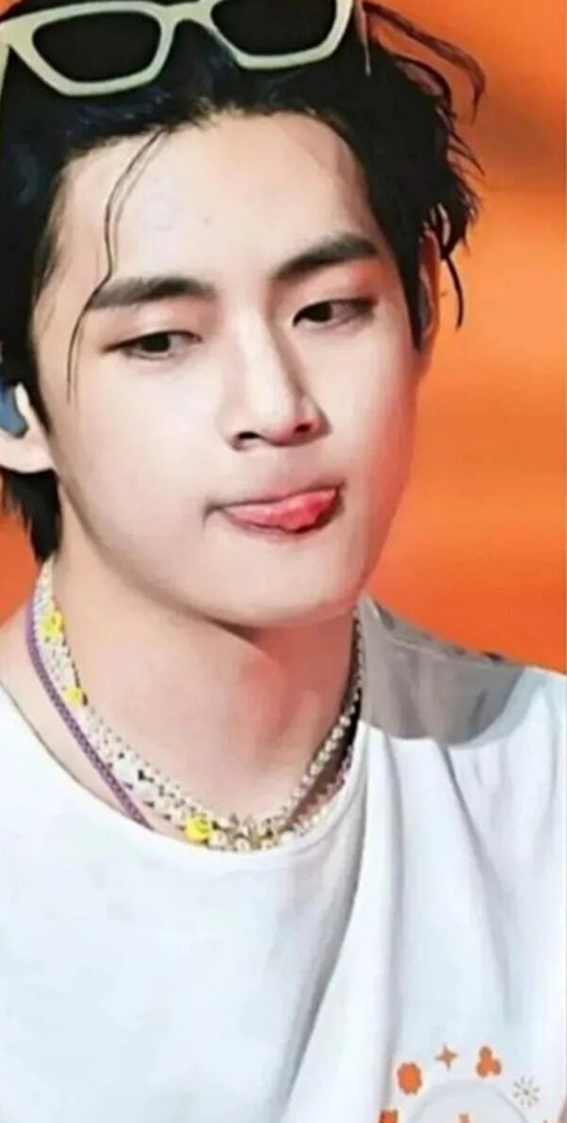 Bts V Necklace Taehyung Necklace Smiley Face Necklace/ White Necklace ...