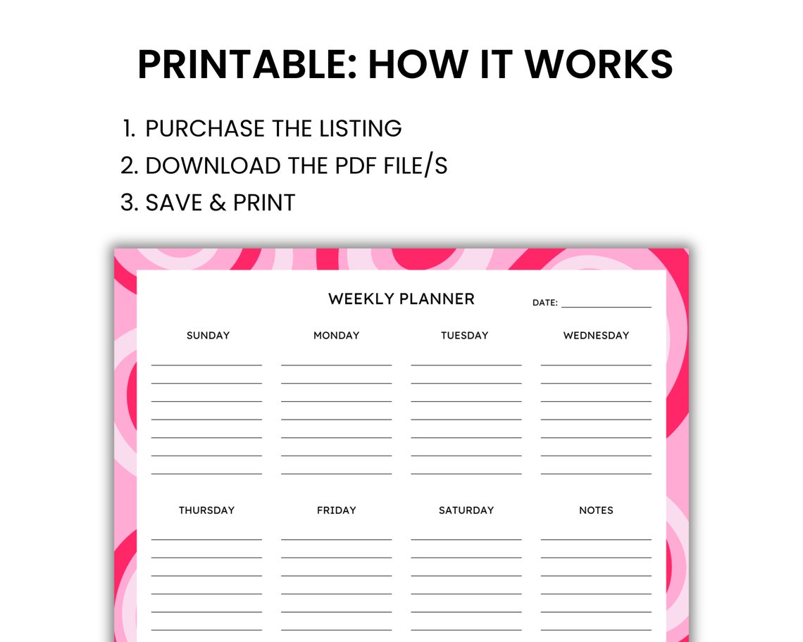 Weekly Planner | Cute Weekly Planner | Weekly Planner Printable ...