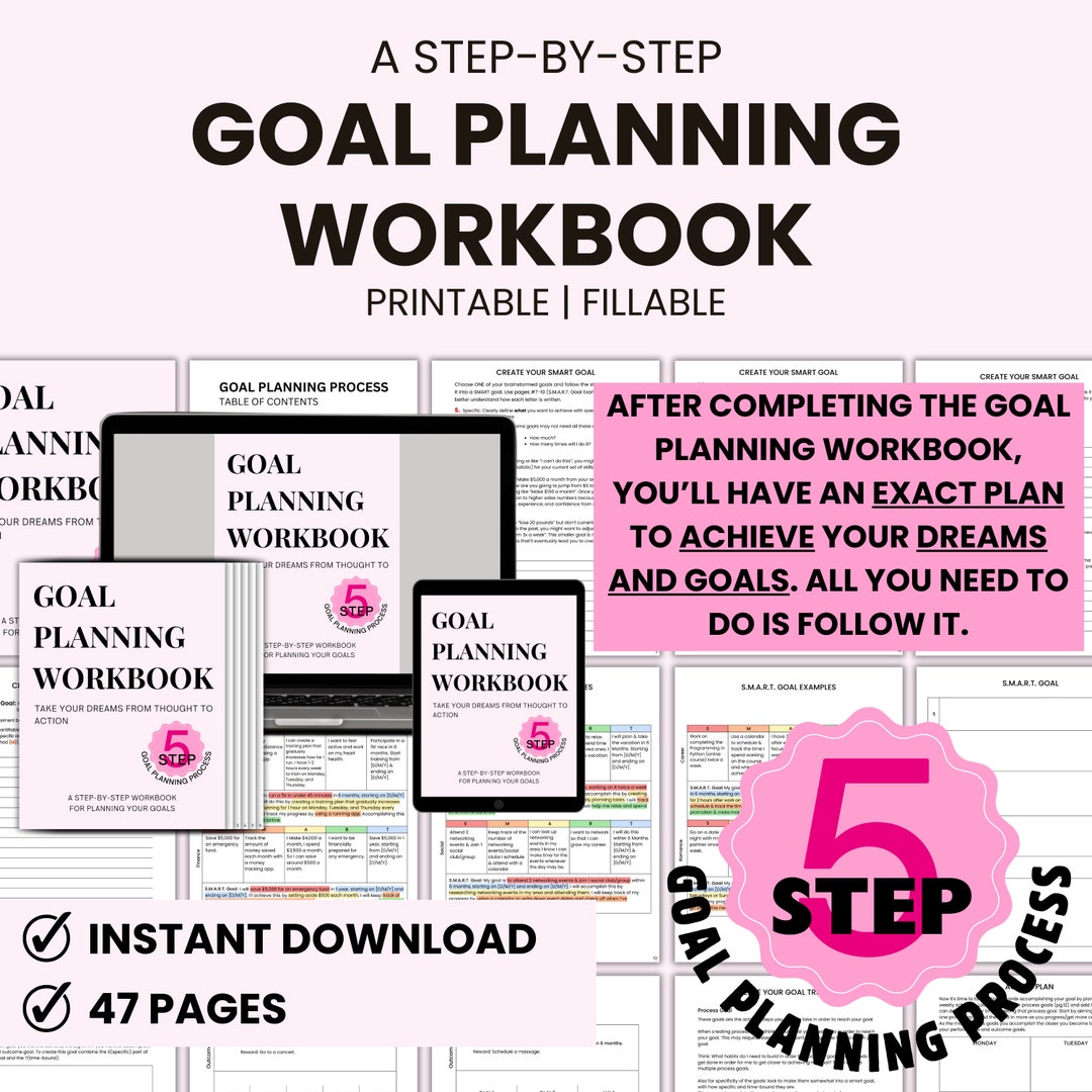 Goal Planning Workbook, Goal Planner, SMART Goals, Personal Growth ...