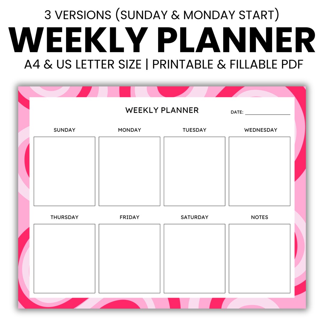 Weekly Planner | Cute Weekly Planner | Weekly Planner Printable ...